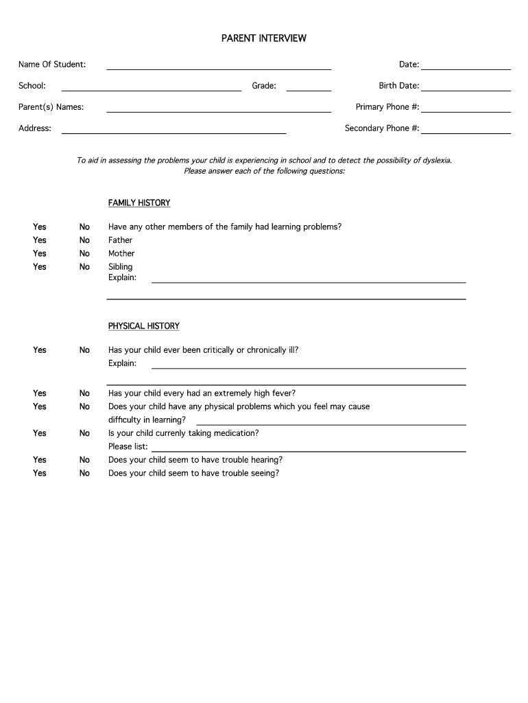 Fillable Online Parent(s) Names: Fax Email Print - pdfFiller