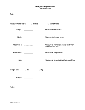 Fillable Online Body Composition - Lock On Fitness Fax Email Print ...