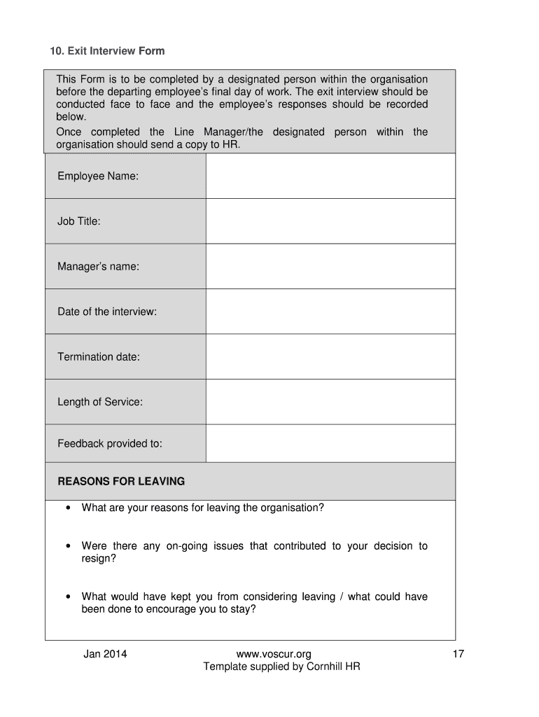 Fillable Online supporthub org 10 Exit Interview Form - Support Hub Fax Email Print - pdfFiller
