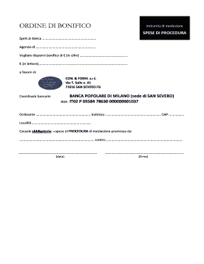 Compilabile Online coneformsrl ORDINE DI BONIFICO Fax Email Stampa ...