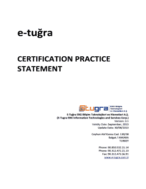 Fillable Online E-Tu ra Certification Practice Statement - Version 3.0 ...