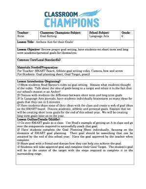 Fillable Online classroomchampions Classroom Champions Subject Fax ...