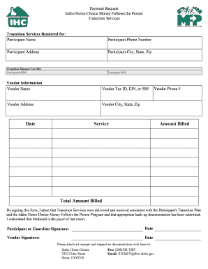 Fillable Online healthandwelfare idaho Payment Request - Idaho ...