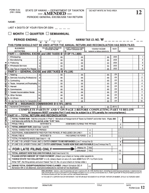 Fillable Online Form G-54 Rev 2006 Amended Periodic General ExciseUse ...