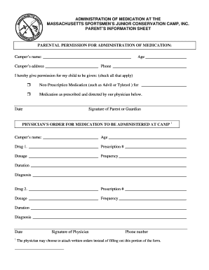 Fillable Online medication forms.doc Fax Email Print - pdfFiller