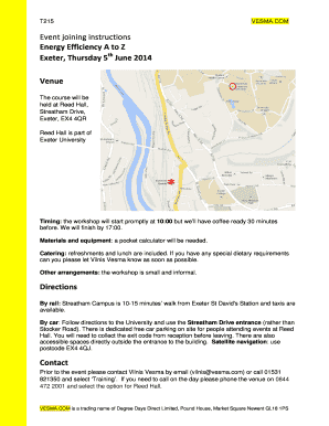 Fillable Online Event joining instructions Energy Efficiency A to Z ...