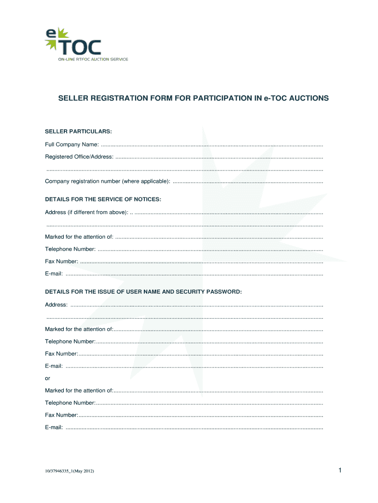 Fillable Online nfpas-auctions co Registration Form Seller - bnfpasb ...