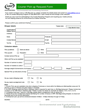 Fillable Online arp net Courier Pick up Request Form - barpbbnetbau - arp net Fax Email Print ...
