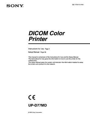 Fillable Online sony DICOM Color Printer - Sony - sony Fax Email Print ...