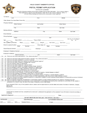 Fillable Online PISTOL PERMIT APPLICATION - bhalecosobbcomb Fax Email ...