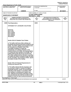 Fillable Online idph state il PRINTED: 05/22/2014 FORM APPROVED Illinois Department of Public ...