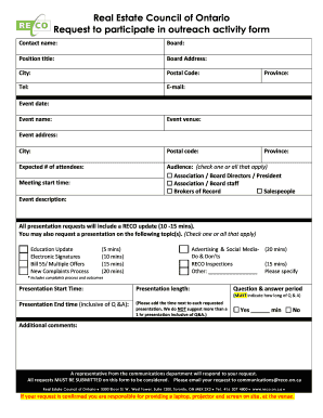 Fillable Online reco on Outreach activity request form updated March ...