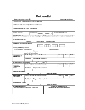Ausfüllbar Online Meldezettel - kclinea7com Fax Email Drucken - pdfFiller