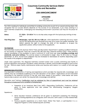 Fillable Online Cosumnes Community Services District Parks and bb ...