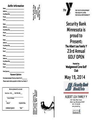 Fillable Online ymcaal Security Bank Minnesota is proud to Present ...