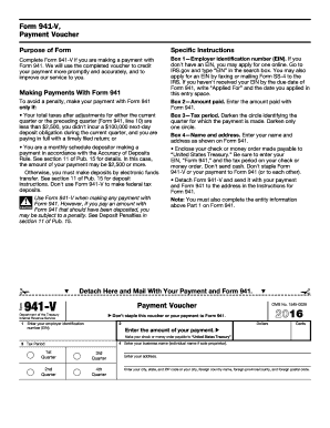 Fillable Online Complete Form 941-V if you are making a payment with ...