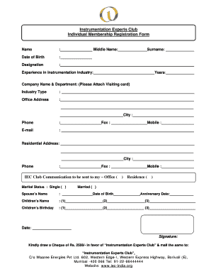 Fillable Online iec-india IEC INDIVIDUAL IEC FORM-2012-2013 - iec-india ...