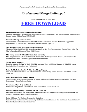 Fillable Online radiorusak esy PROFESSIONAL MERGE LETTERPDF Free ...