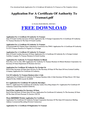 Fillable Online radiorusak esy APPLICATION FOR A CERTIFICATE OF AUTHORITY TO TRANSACTPDF Free ...
