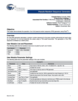 Fillable Online Pseudo Random Sequence Generator Fax Email Print ...