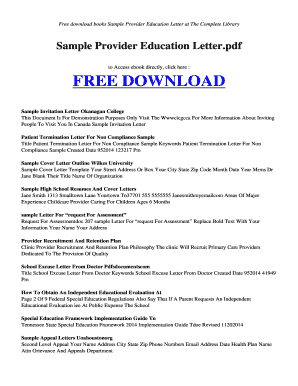 Fillable Online radiorusak esy SAMPLE PROVIDER EDUCATION LETTERPDF Free ...