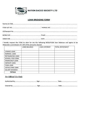 Fillable Online nationsacco co BOSA BRIDGING FORM - Nation Sacco - nationsacco co Fax Email ...