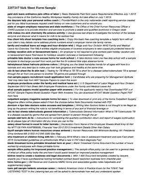 Fillable Online eaoae 2257217 sick sheet form sample Fax Email Print ...