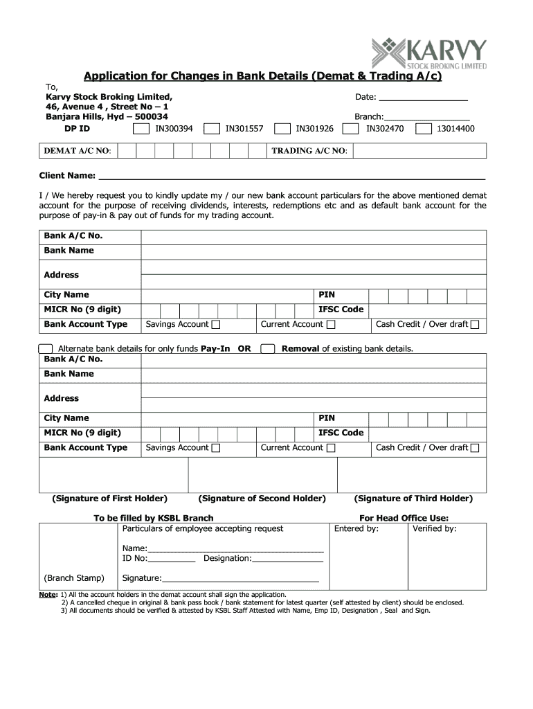 Fillable Online Combined Change of bank details Fax Email Print - pdfFiller
