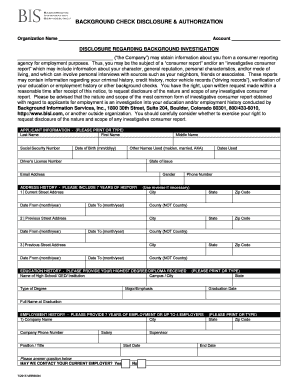 Fillable Online 2015 Disclosure Authorization Pre-Employment FULL Fax ...