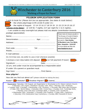 Fillable Online PILGRIM APPLICATION FORM - Pilgrims Live Diocese of Fax ...