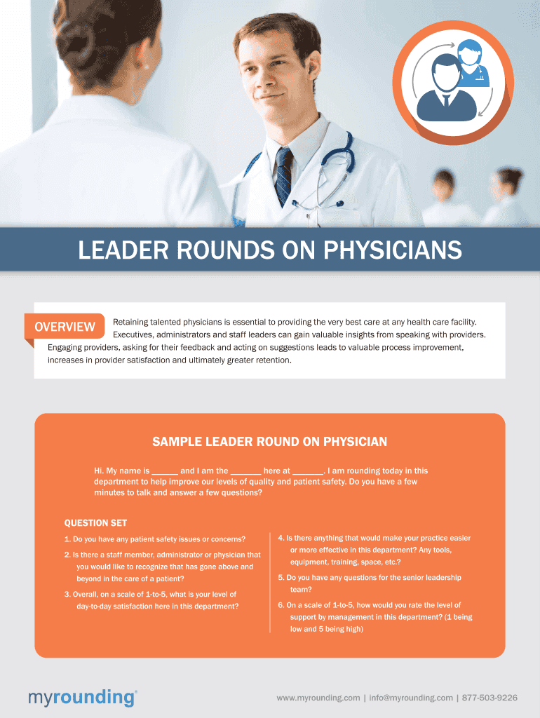 Fillable Online Sample Leader Rounds on Physicians Best practices and ...