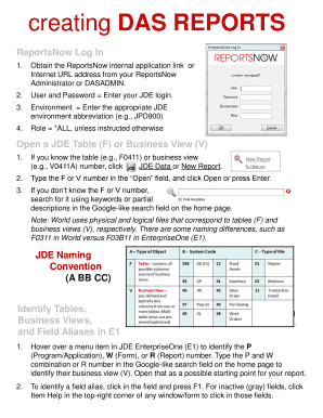 Fillable Online creating DAS REPORTS Fax Email Print - pdfFiller