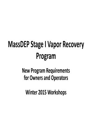 Fillable Online MassDEP Stage I Vapor Recovery Fax Email Print - pdfFiller