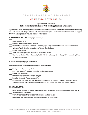 Fillable Online catholicfoundation org Application Checklist - Catholic Foundation Fax Email ...