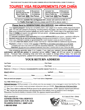Fillable Online One (1) TYPED and signed visa application form per ...