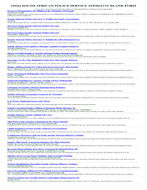 Fillable Online 172 110 29 SOUTH AFRICAN POLICE SERVICE AFFIDAVIT BLANK ...