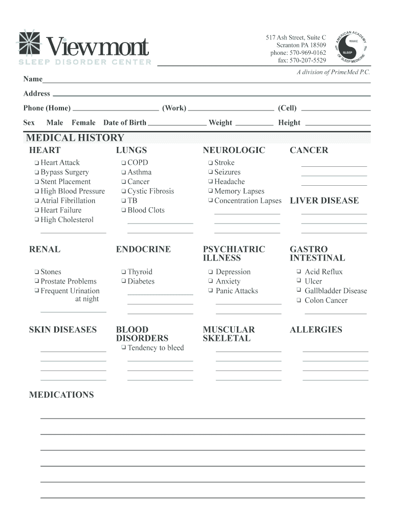 Fillable Online primemed SRI Questionaire 1 - bPrimeMedb PC - primemed ...