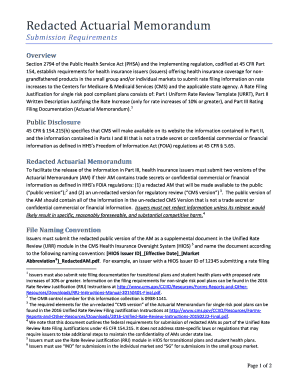 Fillable Online Redacted Actuarial Memorandum Fax Email Print - pdfFiller