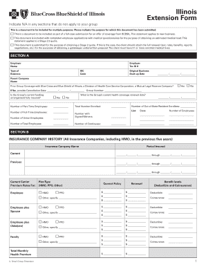 Fillable Online Illinois Extension bFormb - Blue Cross and Blue Shield ...