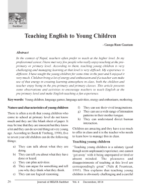 Fillable Online nepjol Surkhet Teaching English to Young Children Ganga Ram Gautam Abstract In ...