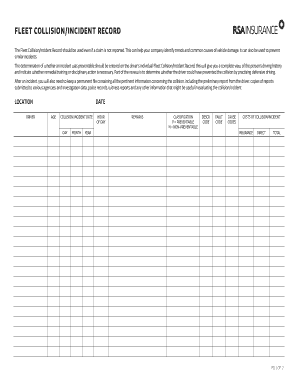Fillable Online rsaautofleet Fleet collisionincident record - RSA Auto ...