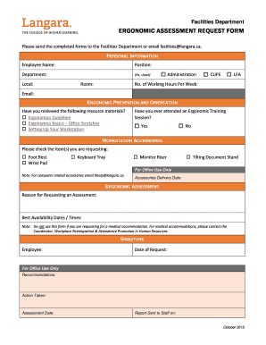 Fillable Online ERGONOMIC ASSESSMENT REQUEST FORM Fax Email Print ...