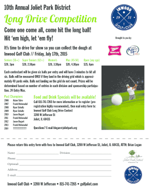 Fillable Online D Long Drive Competition 19 31 - bgolfjolietbbcomb Fax ...
