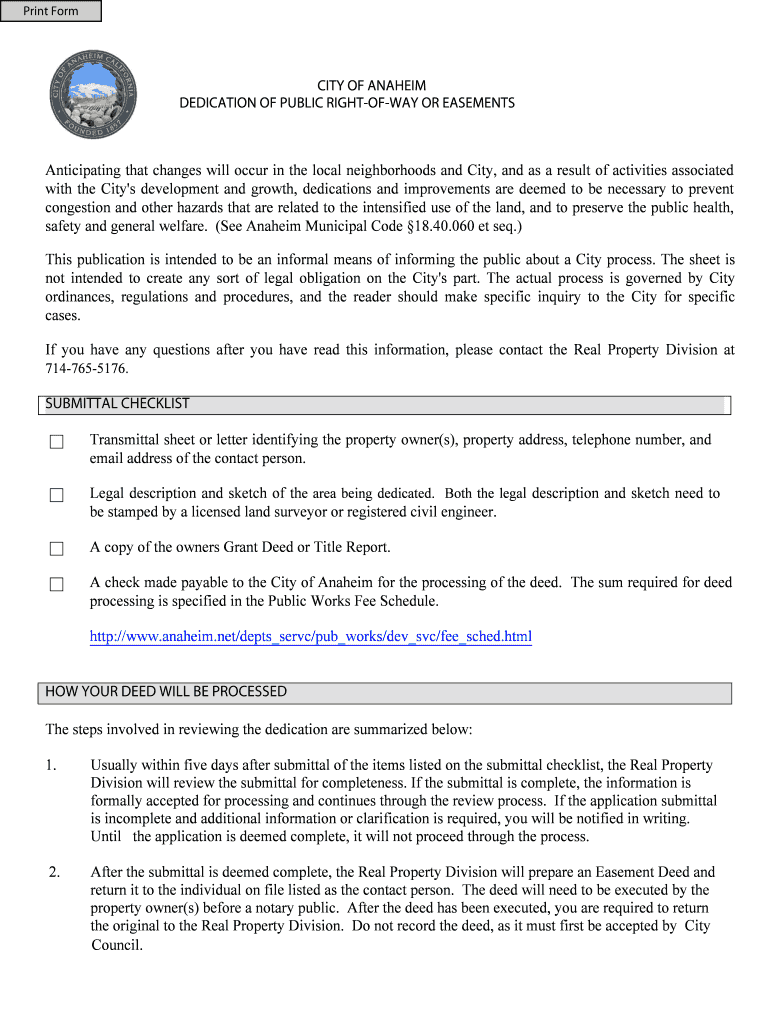 Fillable Online anaheim Anticipating that changes will occur in the ...