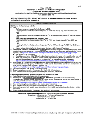Fillable Online DBPR CILB 7-B - Certified Contractor Qualify Additional ...