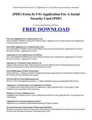 Form Ss-5-fs Templates - Fillable & Printable Samples for PDF, Word ...