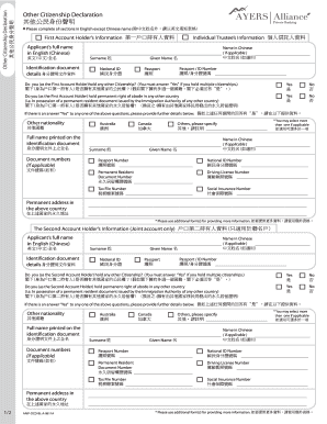 Fillable Online AA Account opening form - P10 -D1of2 Other CshipV04ai ...