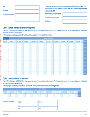 Fillable Online Option 1: Switch Instructions/Portfolio Realignment ...