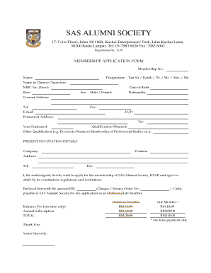 Fillable Online SAS Membership Application Form Page Fax Email Print ...