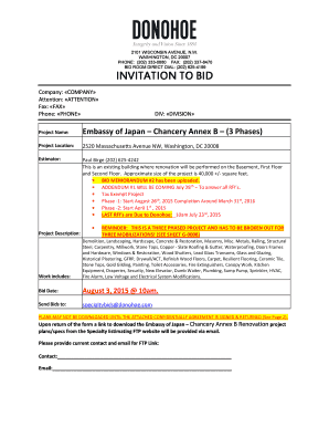 22 Printable invitation to bid for construction projects Forms and ...
